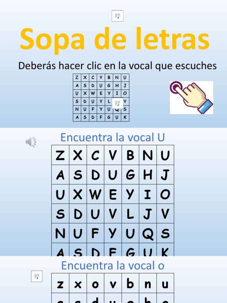 Sopa de Letras - Vocales | PDF