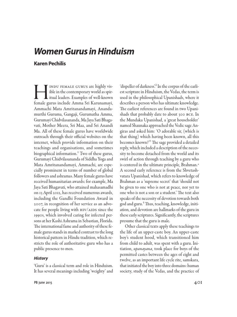 Women Gurus in Hinduism: Karen Pechilis | PDF | Sarada Devi | Guru