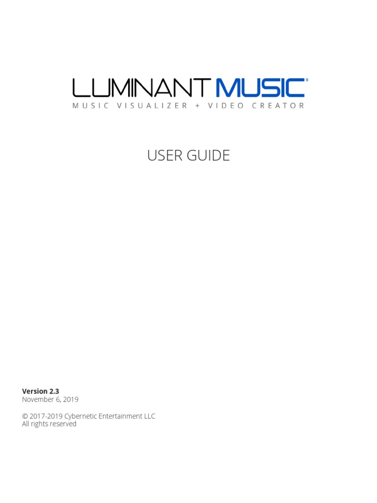 User Guide: November 6, 2019 © 2017-2019 Cybernetic Entertainment LLC All Rights Reserved | PDF ...