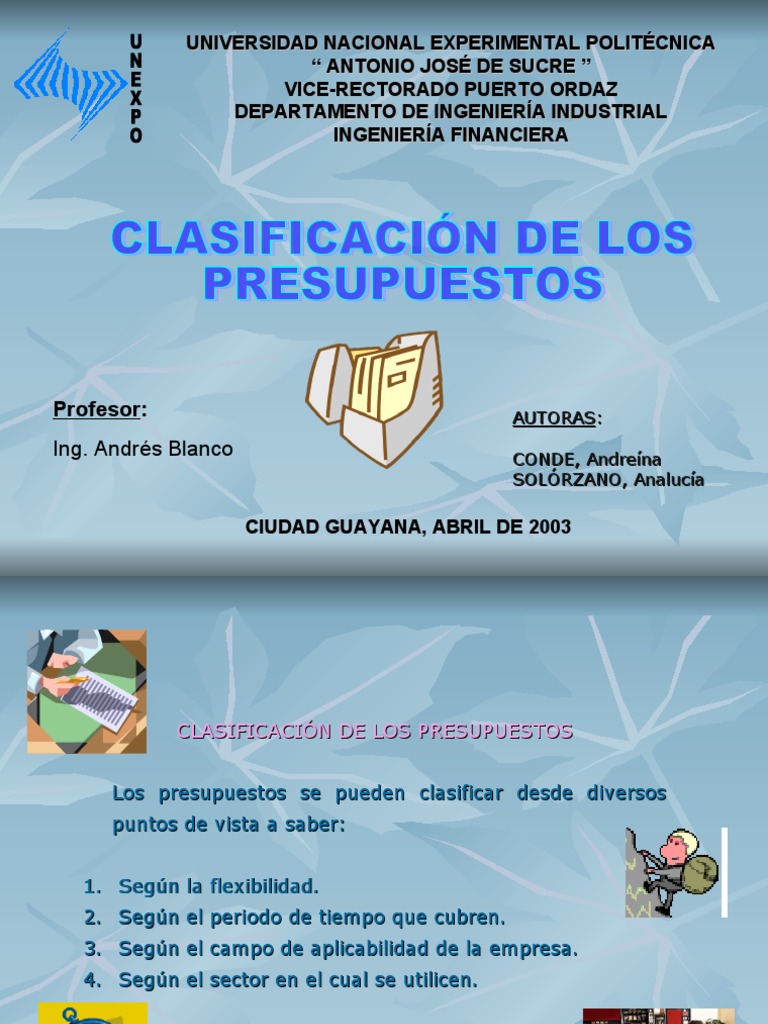 Clasificacion Presupuestos | PDF | Presupuesto | Economias