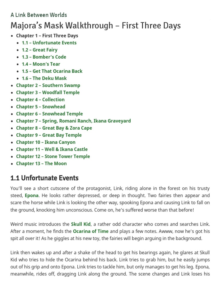 (Guide) Zelda Majoras Mask | PDF | The Legend Of Zelda | Leisure