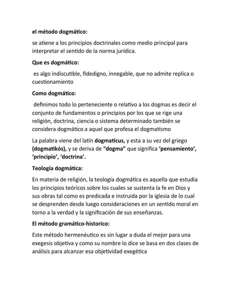 El Método Dogmático | PDF | Dogma | Hermenéutica