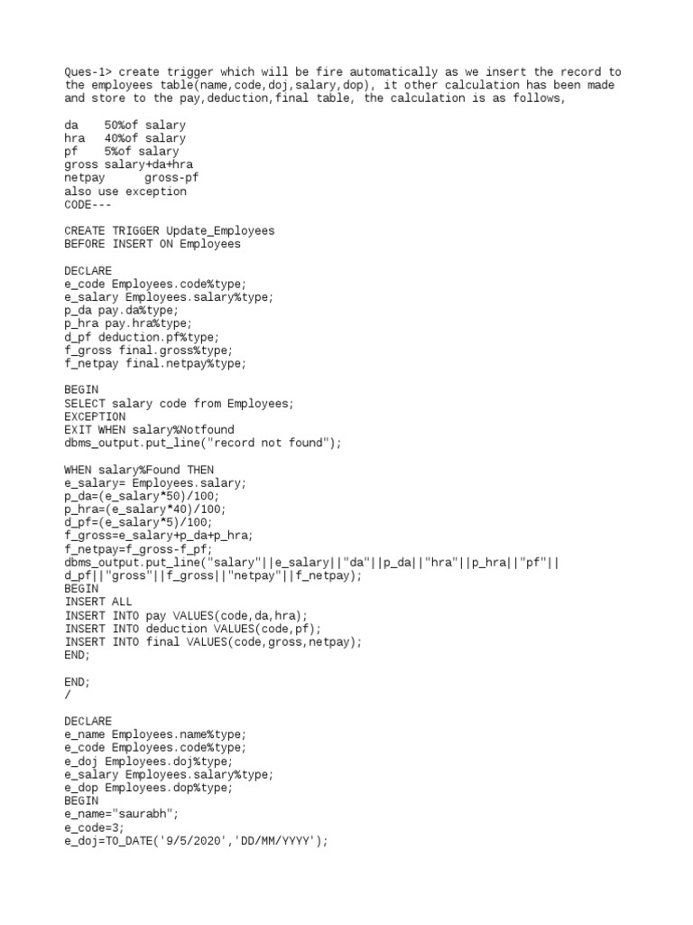 PLSQL | PDF | Databases | Data Management