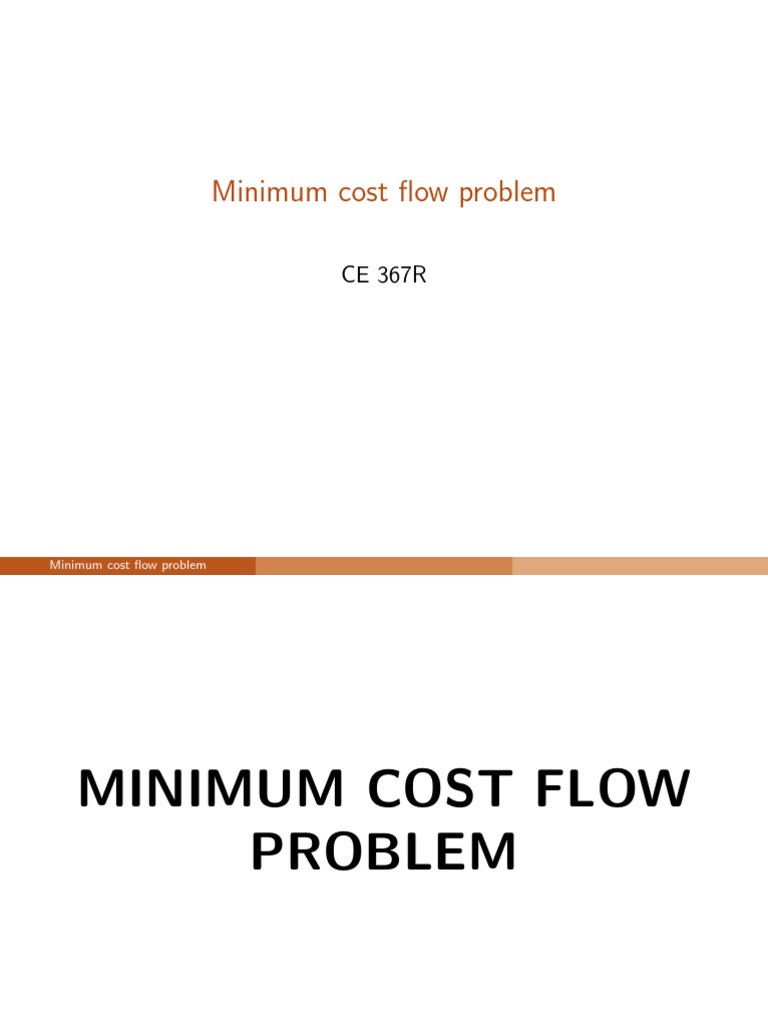 Minimum Cost Flow Problem Download Free Pdf Algorithms And Data Structures Algorithms