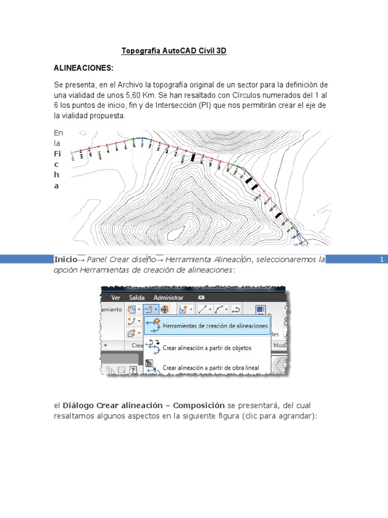 Topografía AutoCAD Civil 3D | PDF | Curva | Topografía