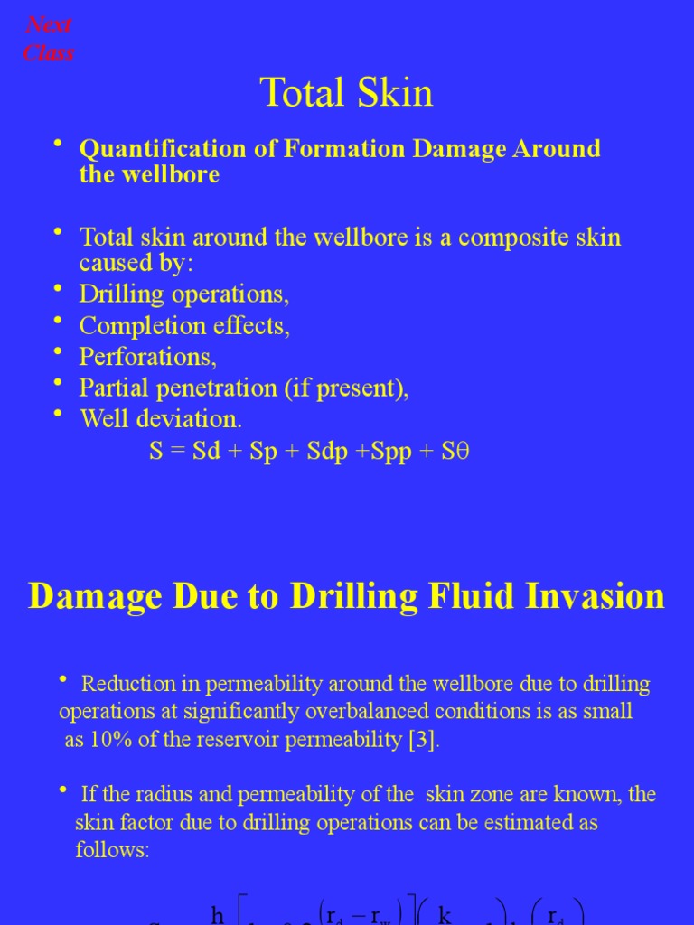 Total Skin: Quantification of Formation Damage Around The Wellbore ...