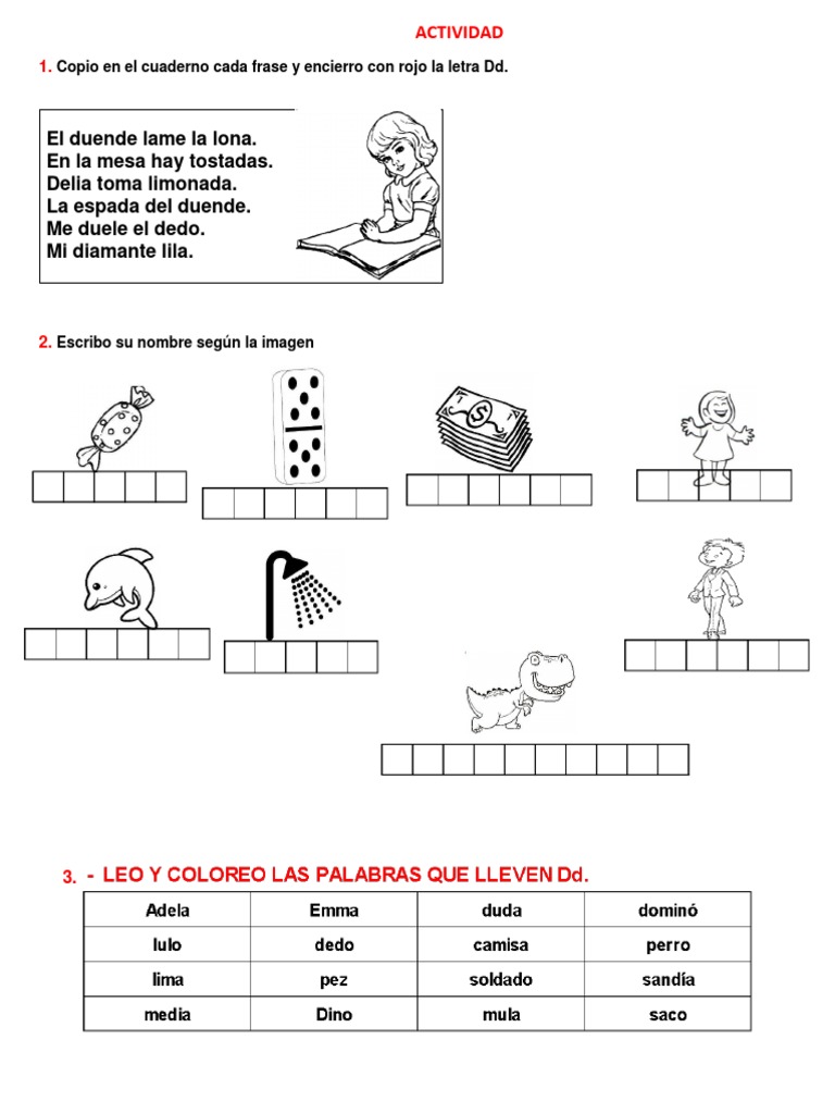 Actividad - Letra D | PDF
