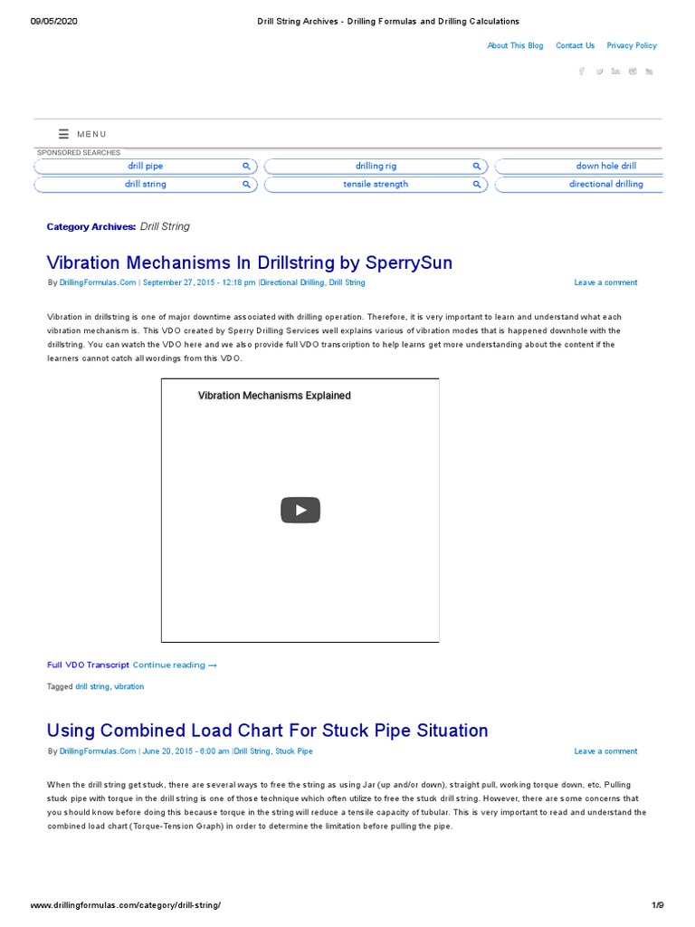 Drill String Archives - Drilling Formulas and Drilling Calculations ...