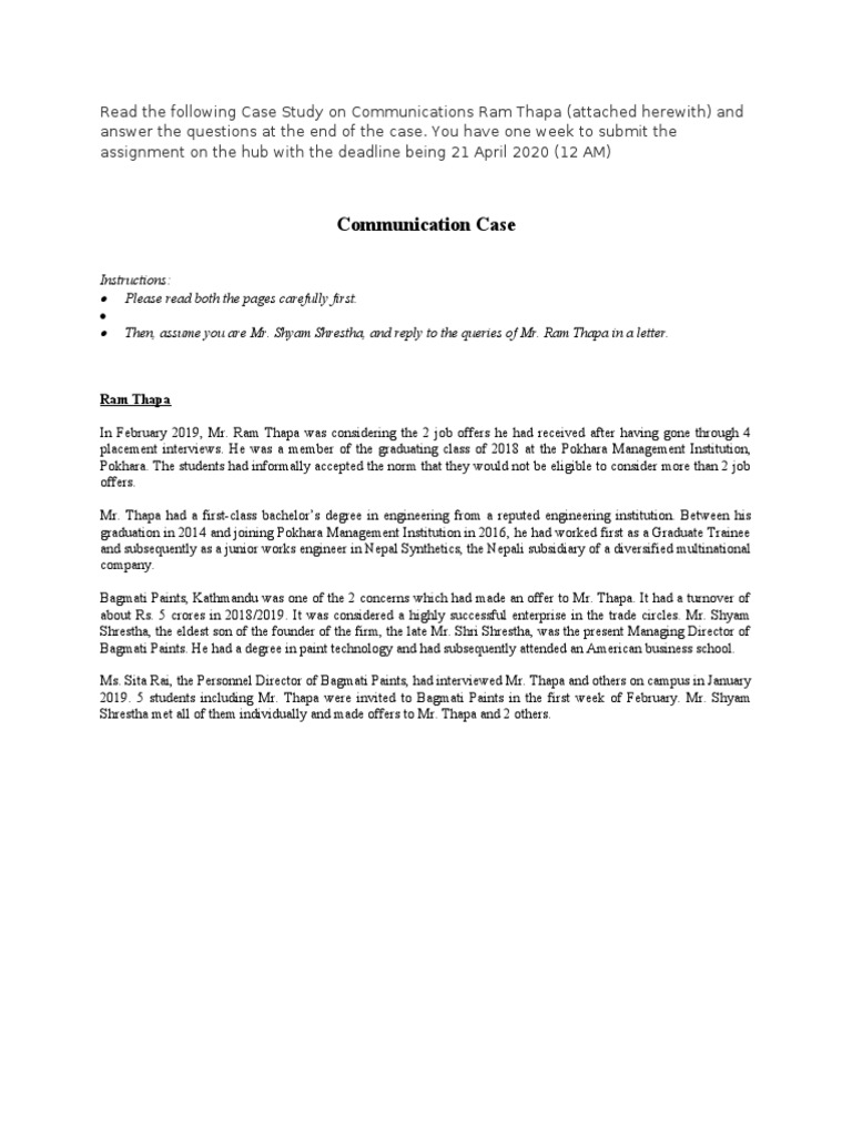 Communication Case | PDF | Business