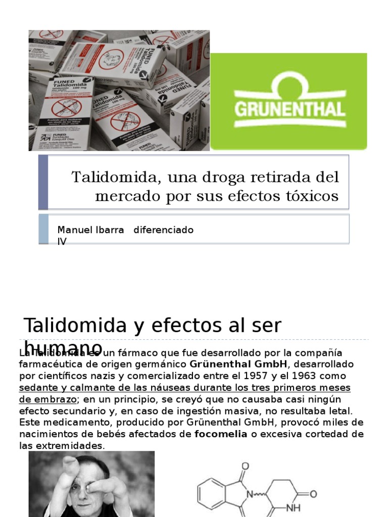 Talidomida: Historia y Efectos Teratogénicos | PDF | Cuidado de la ...