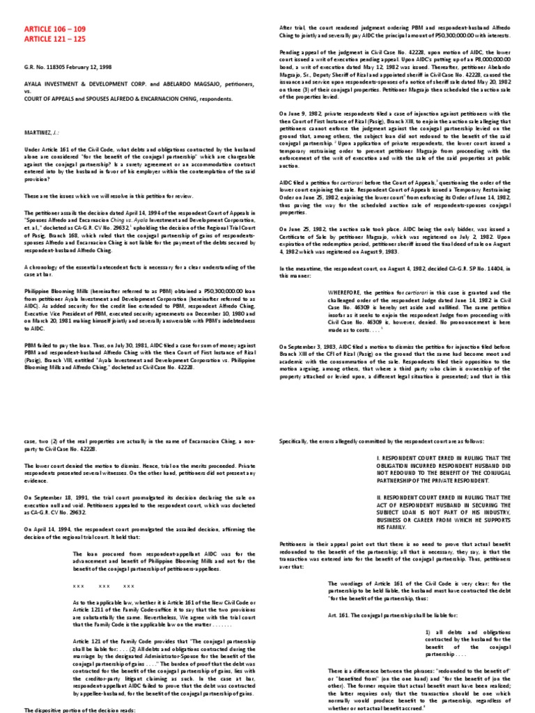 Conjugal Partnership Debt Liability Case | PDF | Guarantee | Surety
