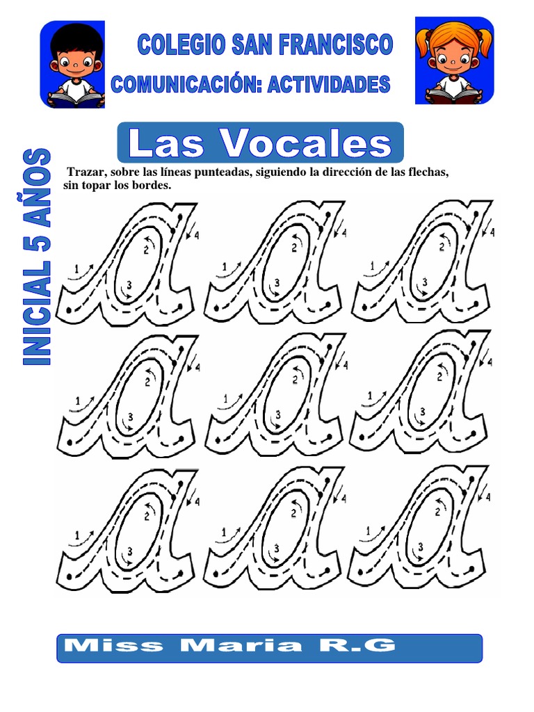 Las Cinco Vocales para Niños de 5 Años | PDF