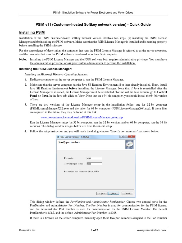 PSIM Setup Guide for IT Administrators | PDF | Port (Computer ...