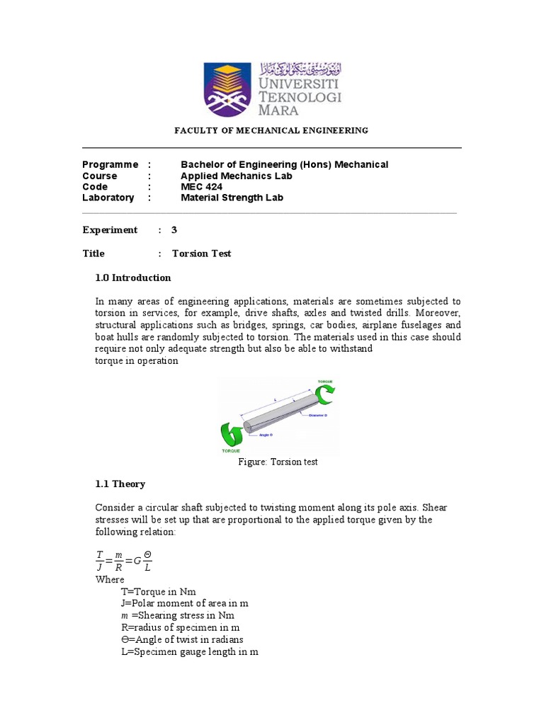 Lab Sheet Experiment 3-Strength | PDF | Strength Of Materials | Fracture
