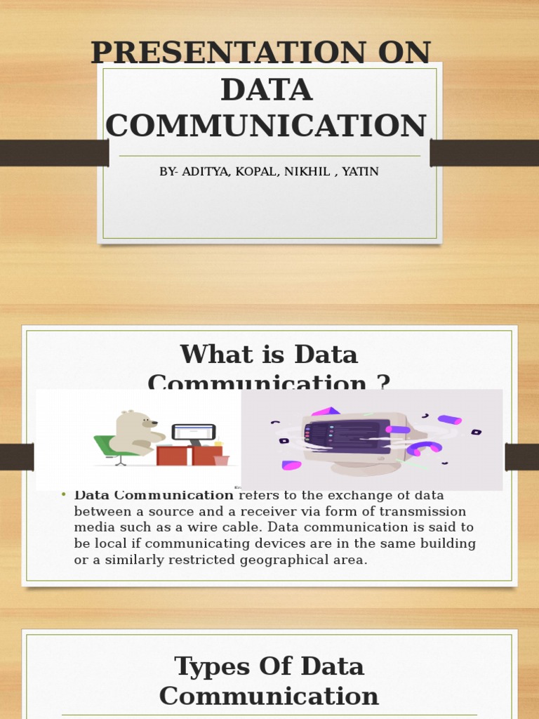 Data Communication Presentation | PDF | Transmission Medium | Network ...