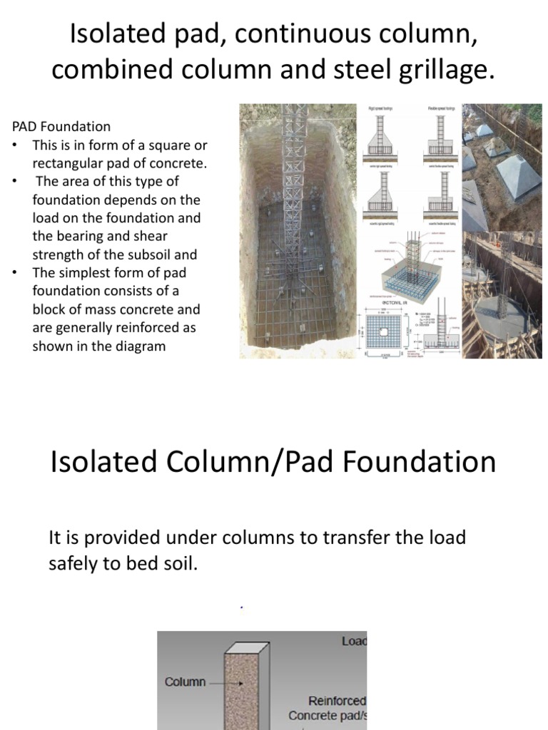 Steel Column Pad Foundation Details | PDF | Foundation (Engineering ...