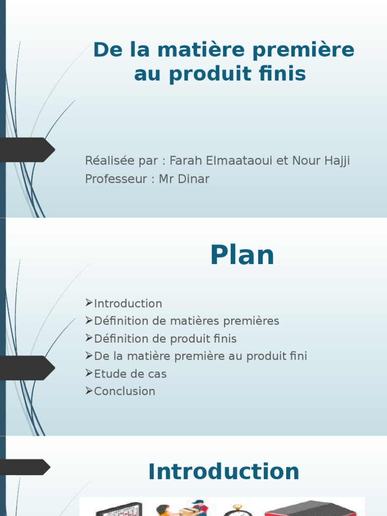 De La Matière Première Au Produit Finis | PDF | Matière première | Sodles