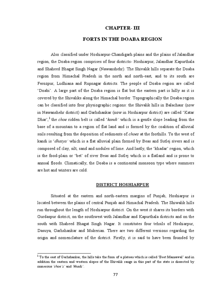 Forts of the Doaba Region: A Historical Examination of Dasuya, Bajwara ...