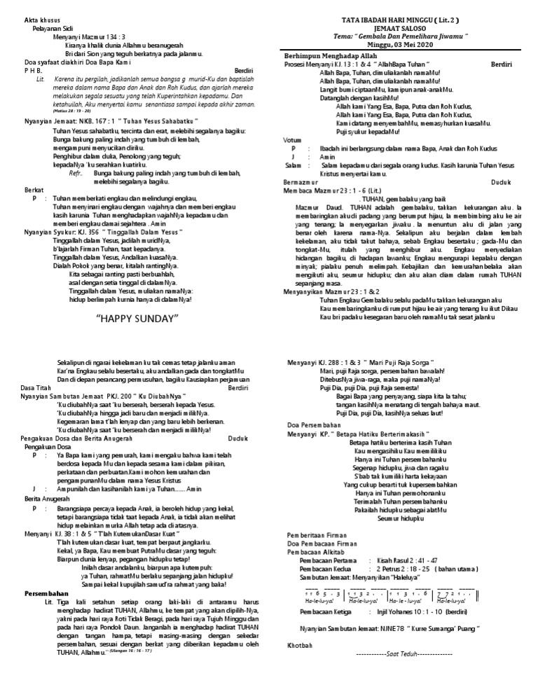 Liturgi Gereja Toraja | PDF