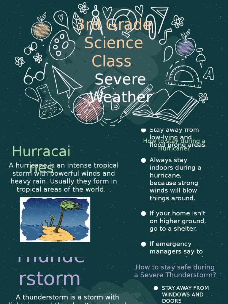 3rd Grade Science Class: Severe Weather | PDF | Thunderstorm | Tornadoes