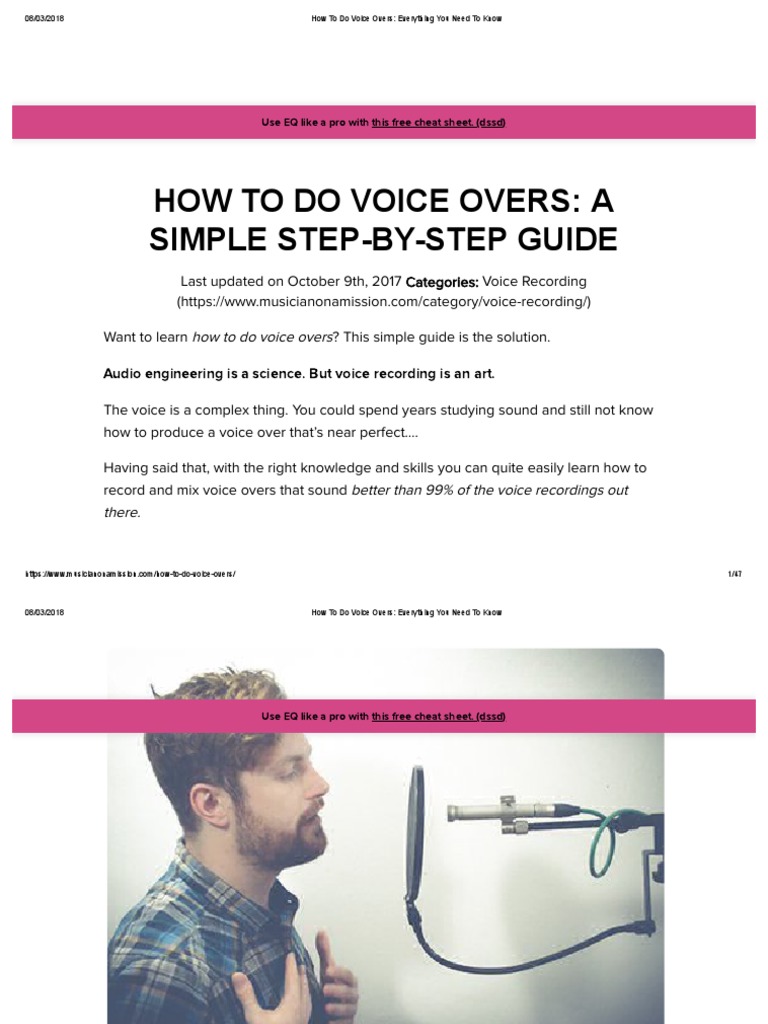 How To Do Voice Overs - Everything You Need To Know PDF | PDF ...
