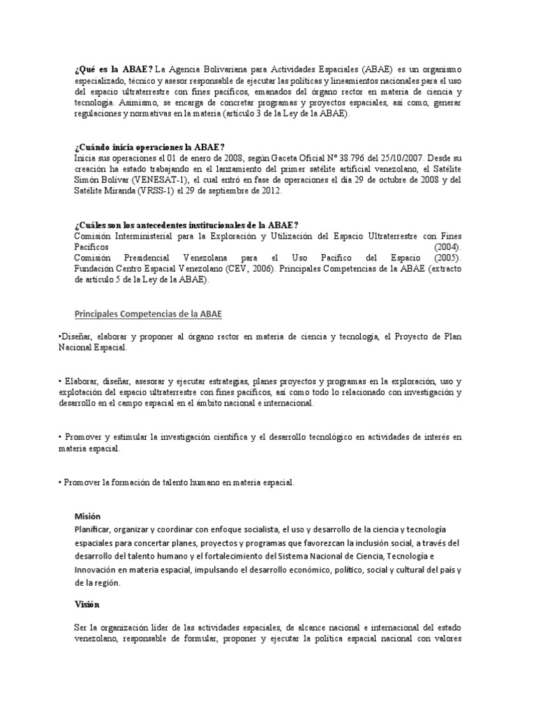 Qué Es La ABAE | PDF | Venezuela | Política