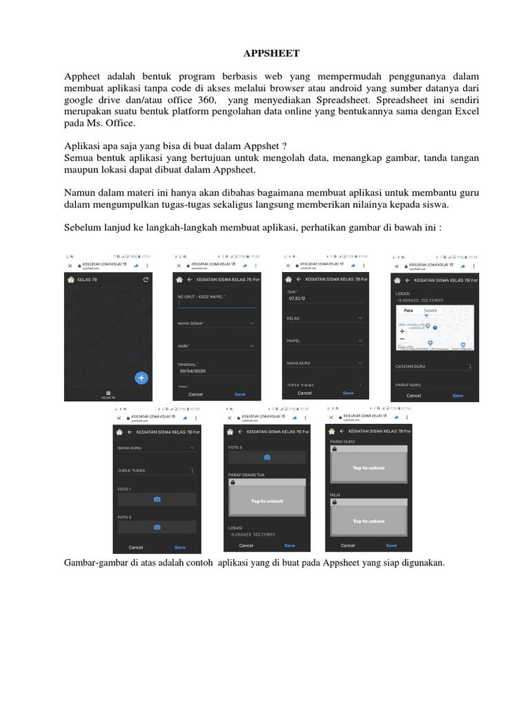 Panduan Membuat Aplikasi di Appsheet | PDF