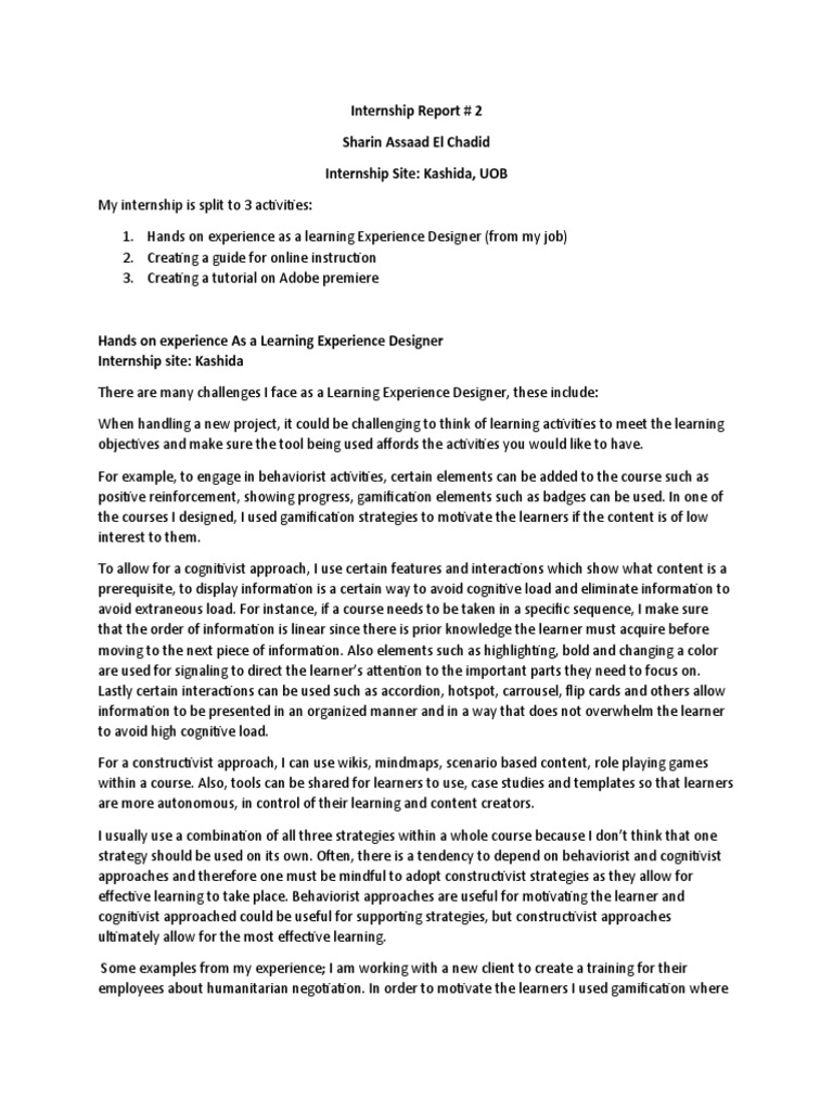 Challenges Faced During Internship | PDF | Constructivism (Philosophy ...