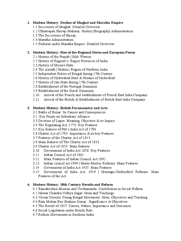 Modern History Short Notes | PDF | South Asia | Sikhism