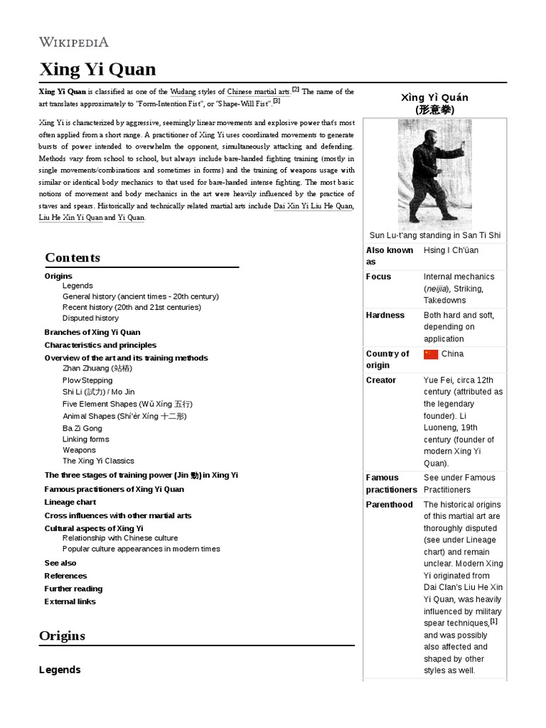 Xing Yi Quan | PDF | Chinese Martial Arts | East Asian Martial Arts
