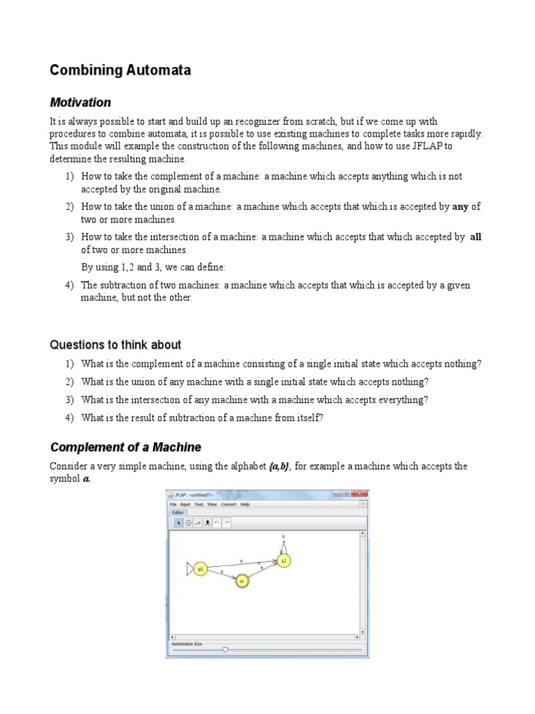 Combining Dfas PDF | PDF | Formal Methods | Theoretical Computer Science