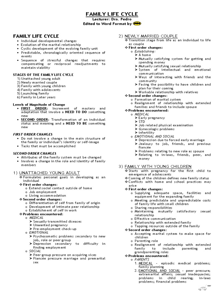 Family Life Cycle PDF | PDF | Family | Adolescence
