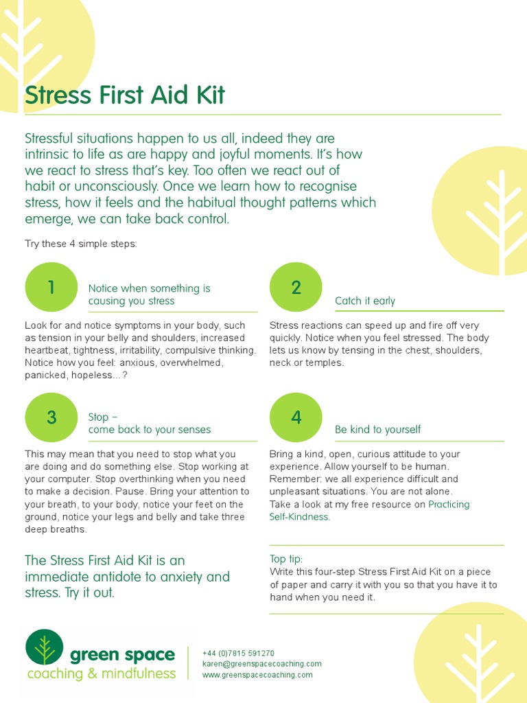 Stress First Aid Kit: Notice When Something Is Causing You Stress Catch ...