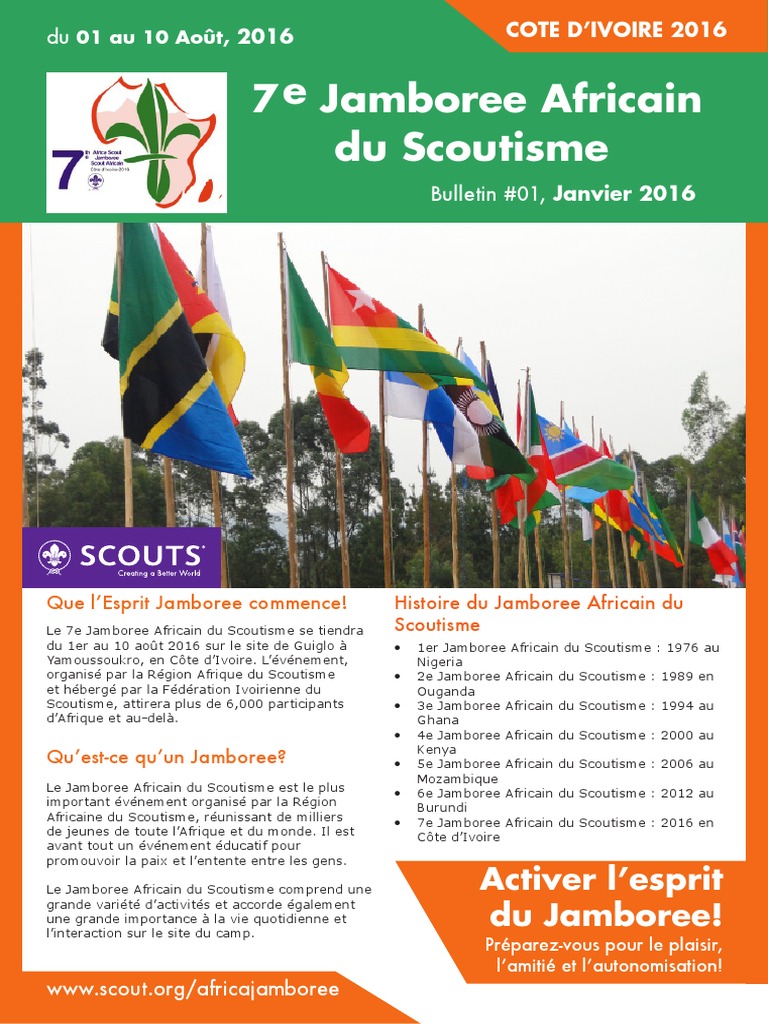 Jamboree Africain 2016 en Côte d'Ivoire | PDF | Scoutisme | Côte d'Ivoire