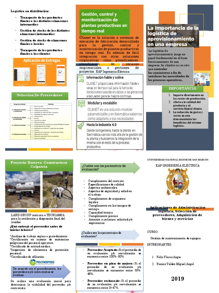 TRIPTICO, Segunda Exposición | PDF | Logística | Calidad (comercial)