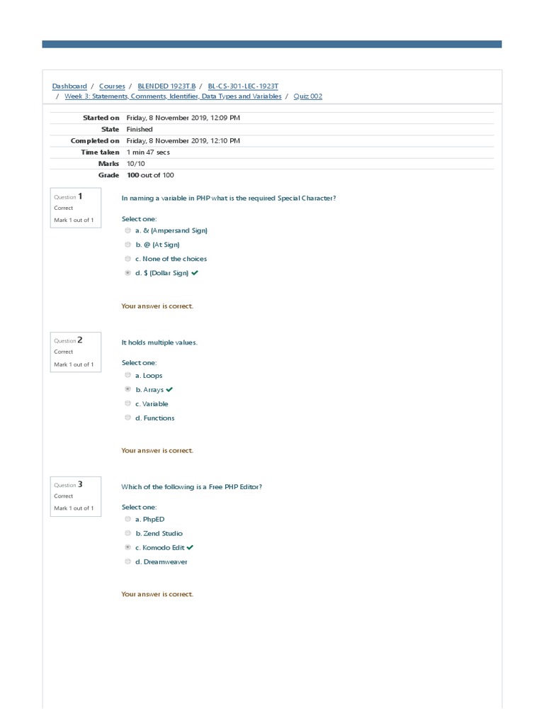 Quiz 002 - Attempt Review2 PDF | PDF | Web Server | Internet & Web