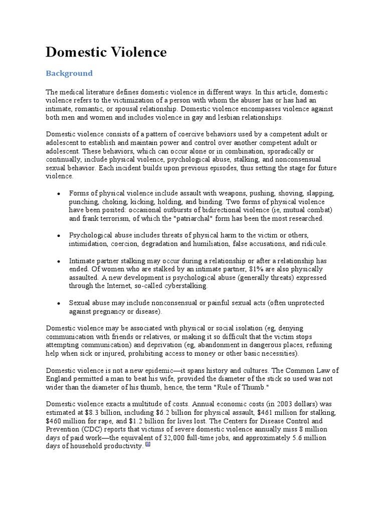 Domestic Violence | PDF | Domestic Violence | Violence