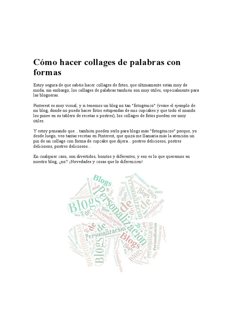 Cómo crear un collage de palabras | PDF | Blog