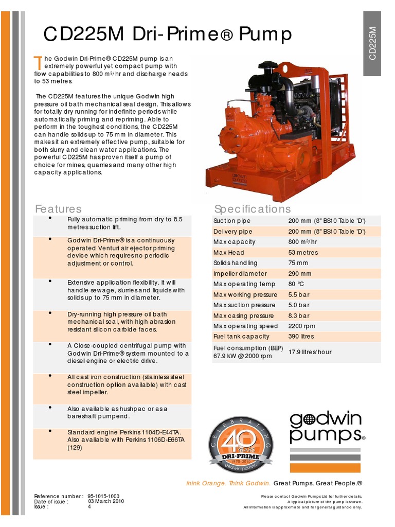 CD225M Dri-Prime Pump: Features Specifications | PDF | Pump ...
