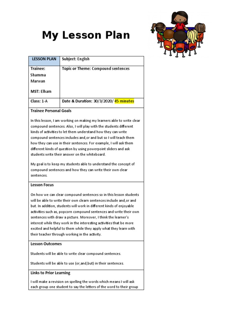 Compound Sentence Lesson Plan | PDF | Lesson Plan | Question