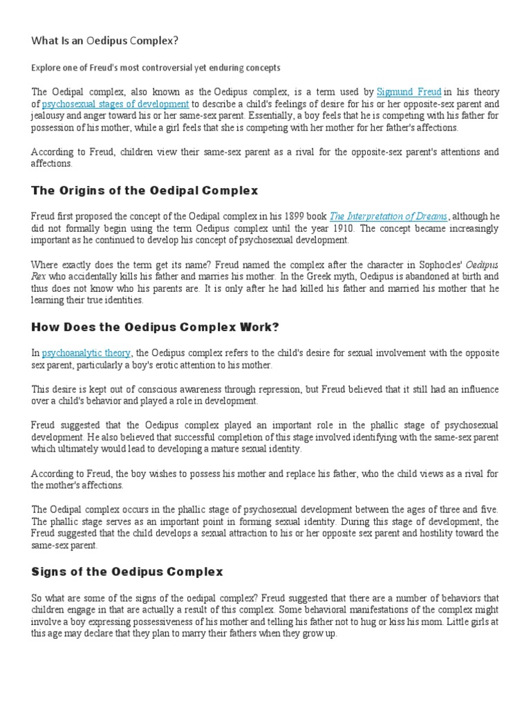What Is An Oedipus Complex | PDF | Oedipus Complex | Id