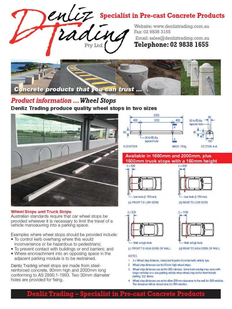 Quality Wheel Stops and Truck Stops for Australian Parking Standards | PDF