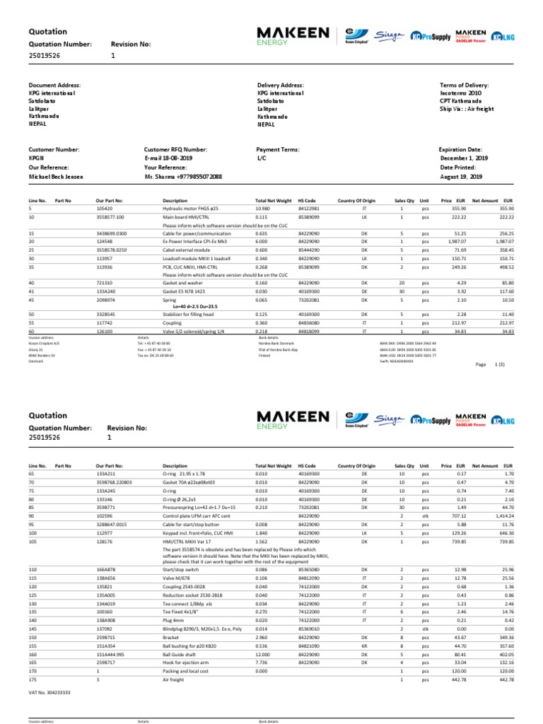 Quotation: Quotation Number: Revision No | PDF | Business