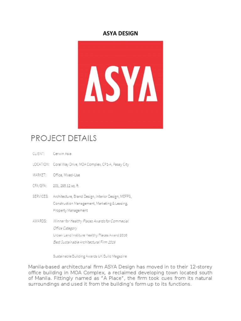 Asya Design | PDF | Green Building | Lighting