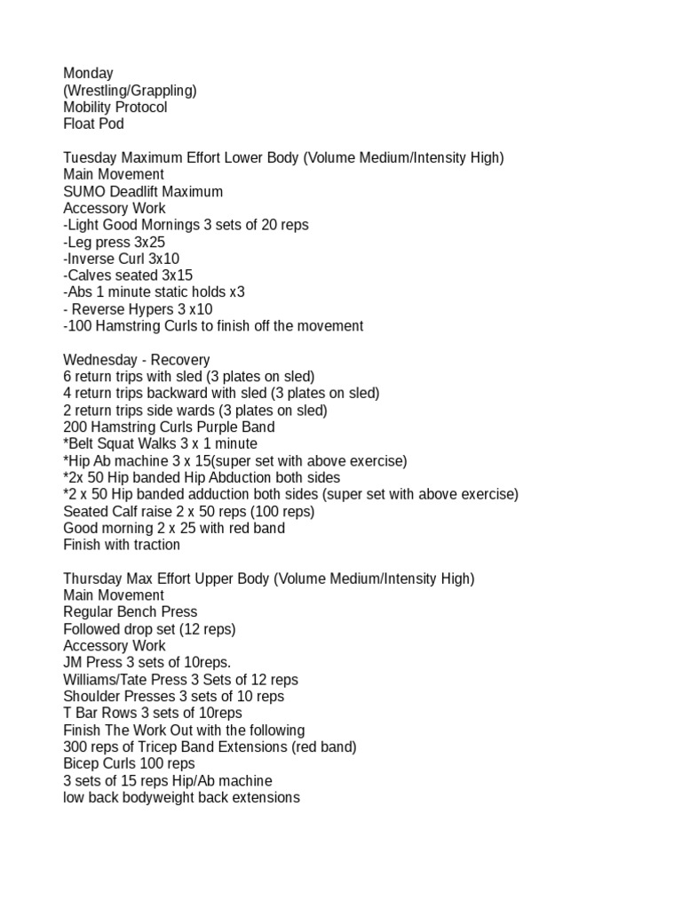 Conjugate Club 8week Football Program Professional Offseason Workout ...