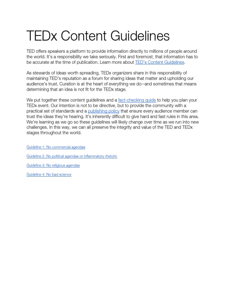 Tedx Content Guidelines Fact Check | PDF | Alternative Medicine ...