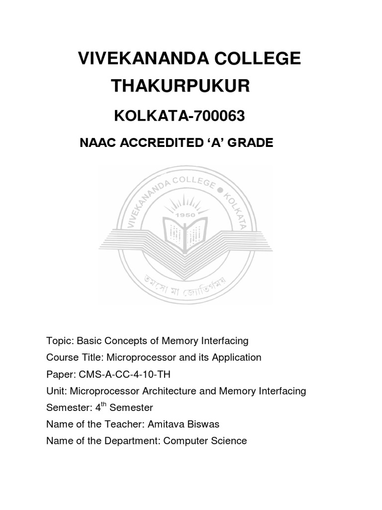 Basic Concepts of Memory Interfacing - ComputerSC | PDF | Computer ...