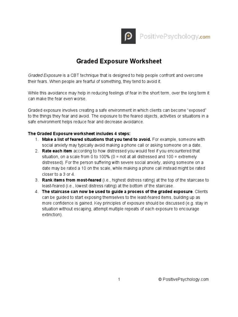 Graded Exposure Worksheet | PDF | Anxiety | Emotions