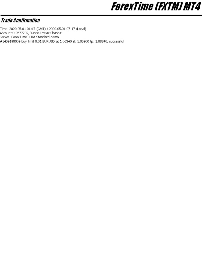 Trade Confirmation | PDF