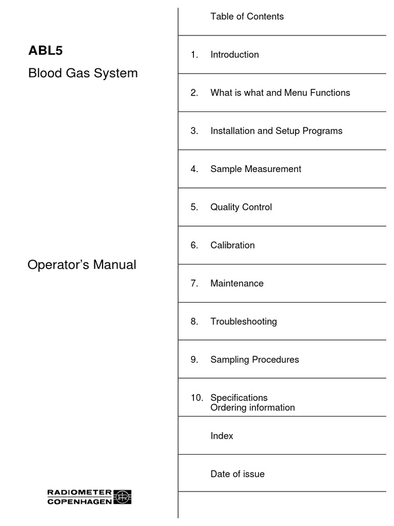 ABL 5 Operators Manual Edition P 985-680 PDF | PDF | Calibration | Bracket